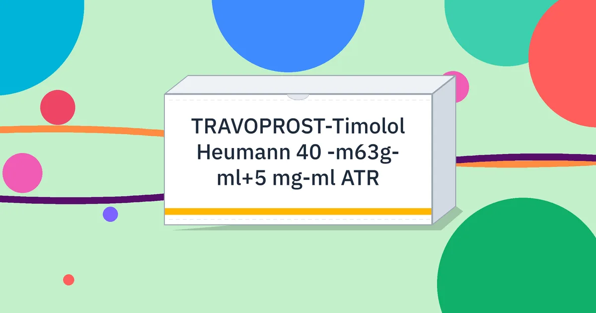 Symbolbild: Packung mit der Aufschrift TRAVOPROST-Timolol Heumann 40 -m63g-ml+5 mg-ml ATR (PZN 14063837) – Verfügbarkeit und Bezug in Apotheken in Frankfurt am Main