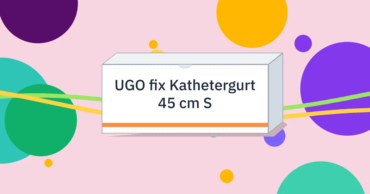 Symbolbild: Packung mit der Aufschrift UGO fix Kathetergurt 45 cm S (PZN 14257033) – Verfügbarkeit und Bezug in Apotheken in Frankfurt am Main