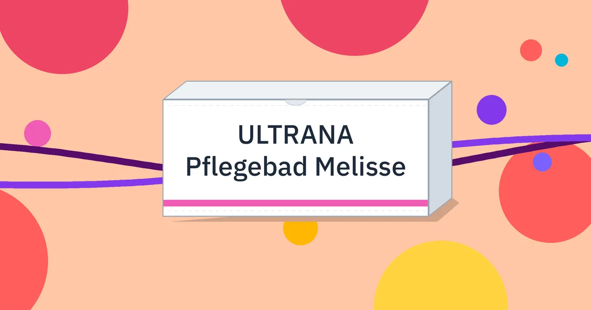 Symbolbild: Packung mit der Aufschrift ULTRANA Pflegebad Melisse (PZN 17882895) – Verfügbarkeit und Bezug in Apotheken in Frankfurt am Main