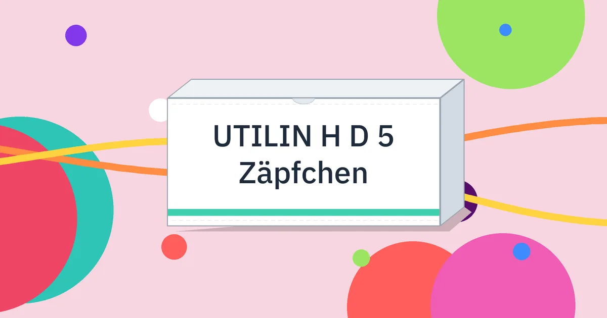 Symbolbild: Packung mit der Aufschrift UTILIN H D 5 Zäpfchen (PZN 02100728) – Verfügbarkeit und Bezug in Apotheken in Frankfurt am Main