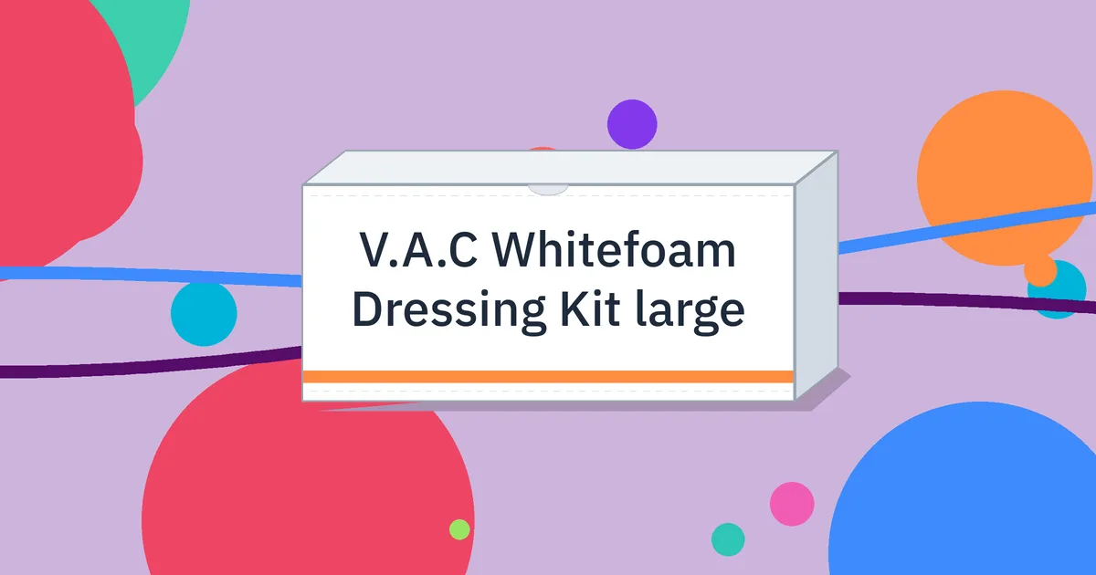 Symbolbild: Packung mit der Aufschrift V.A.C Whitefoam Dressing Kit large (PZN 16832286) – Verfügbarkeit und Bezug in Apotheken in Frankfurt am Main