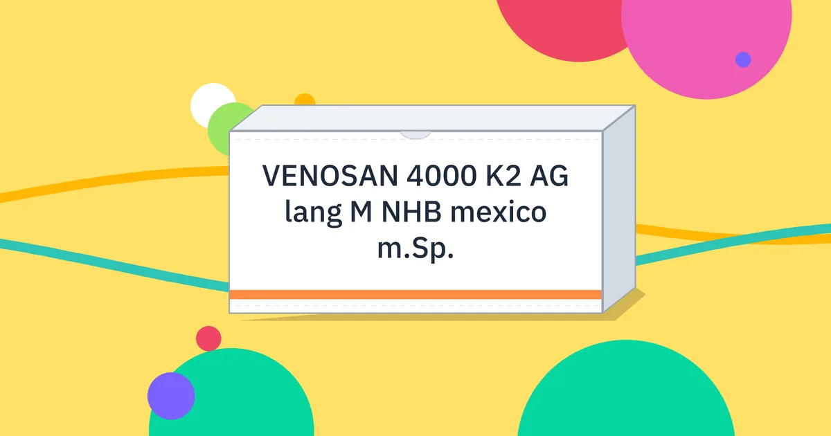 Symbolbild: Packung mit der Aufschrift VENOSAN 4000 K2 AG lang M NHB mexico m.Sp. (PZN 14424525) – Verfügbarkeit und Bezug in Apotheken in Frankfurt am Main