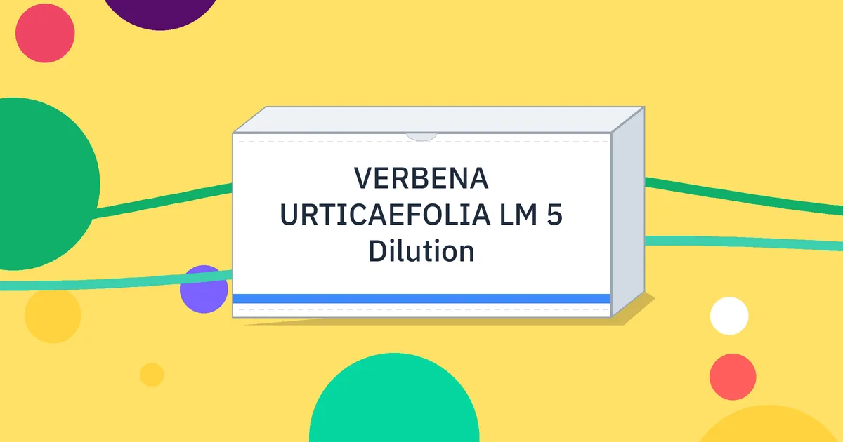 Symbolbild: Packung mit der Aufschrift VERBENA URTICAEFOLIA LM 5 Dilution (PZN 13267839) – Verfügbarkeit und Bezug in Apotheken in Frankfurt am Main