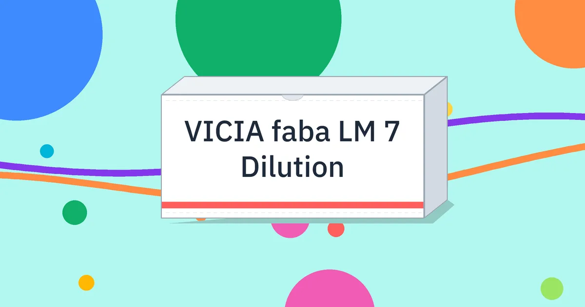 Symbolbild: Packung mit der Aufschrift VICIA faba LM 7 Dilution (PZN 13272591) – Verfügbarkeit und Bezug in Apotheken in Frankfurt am Main