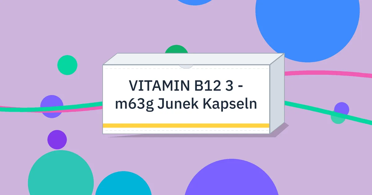 Symbolbild: Packung mit der Aufschrift VITAMIN B12 3 -m63g Junek Kapseln (PZN 10051808) – Verfügbarkeit und Bezug in Apotheken in Frankfurt am Main