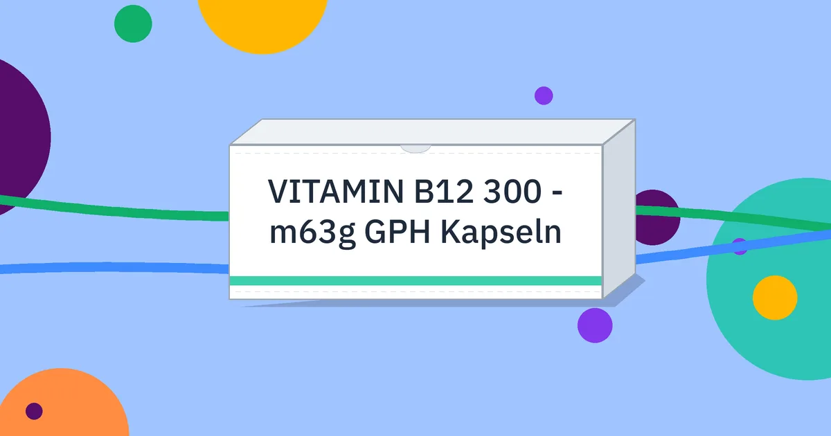 Symbolbild: Packung mit der Aufschrift VITAMIN B12 300 -m63g GPH Kapseln (PZN 13251040) – Verfügbarkeit und Bezug in Apotheken in Frankfurt am Main