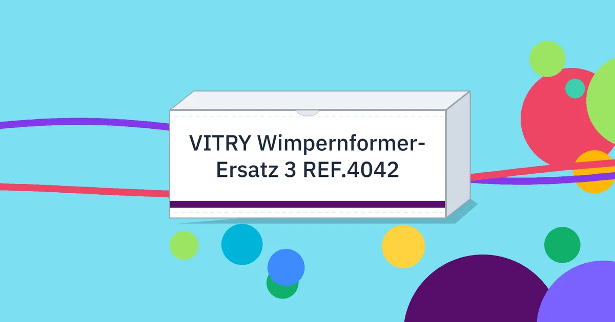 Symbolbild: Packung mit der Aufschrift VITRY Wimpernformer-Ersatz 3 REF.4042 (PZN 05043646) – Verfügbarkeit und Bezug in Apotheken in Frankfurt am Main