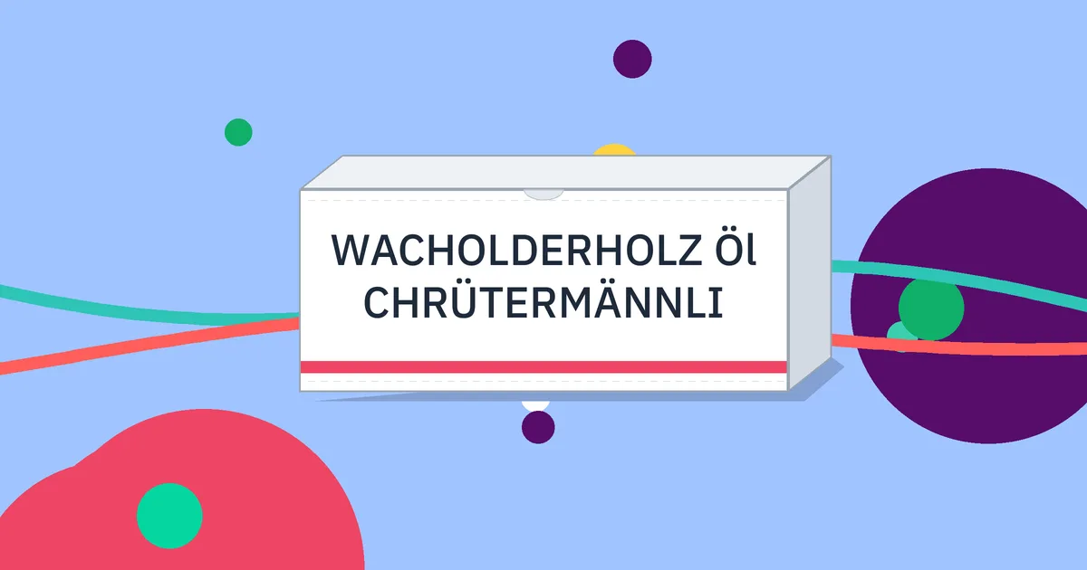 Symbolbild: Packung mit der Aufschrift WACHOLDERHOLZ Öl CHRÜTERMÄNNLI (PZN 07197520) – Verfügbarkeit und Bezug in Apotheken in Frankfurt am Main