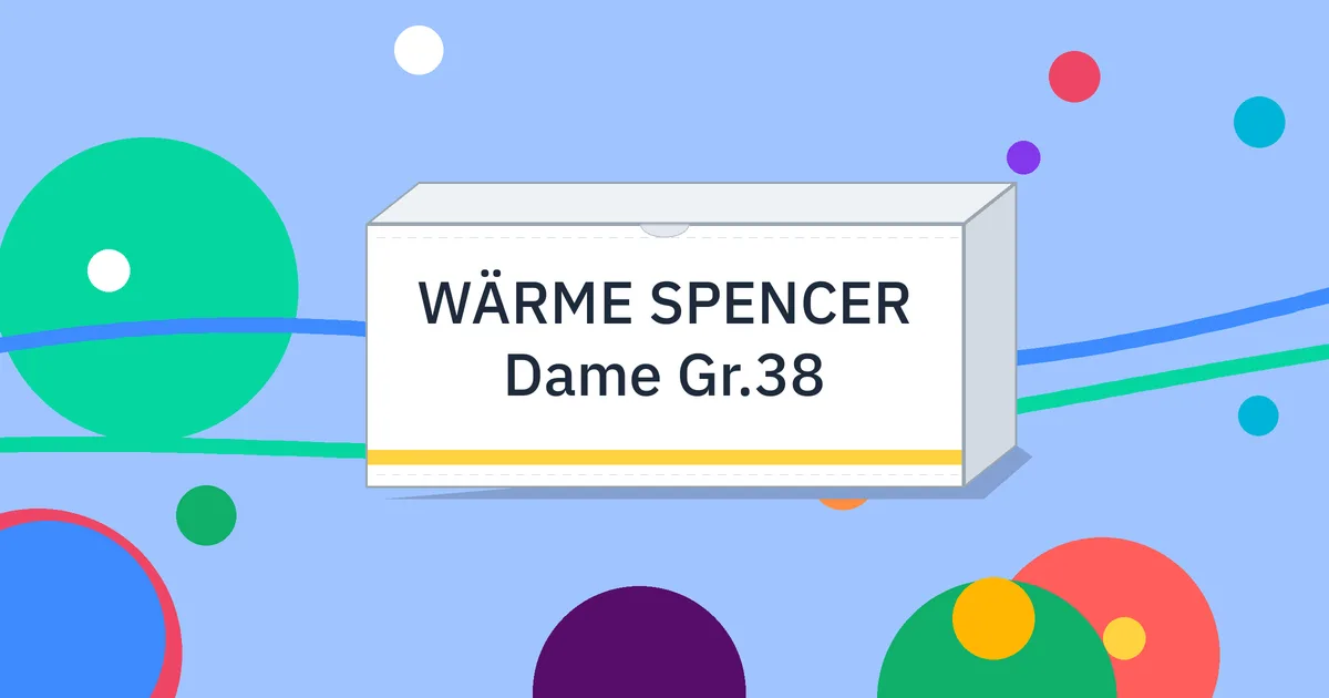 Symbolbild: Packung mit der Aufschrift WÄRME SPENCER Dame Gr.38 (PZN 02445663) – Verfügbarkeit und Bezug in Apotheken in Frankfurt am Main