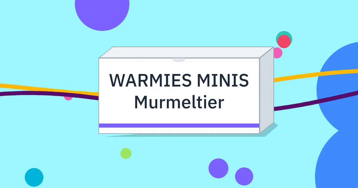 Symbolbild: Packung mit der Aufschrift WARMIES MINIS Murmeltier (PZN 16821058) – Verfügbarkeit und Bezug in Apotheken in Frankfurt am Main