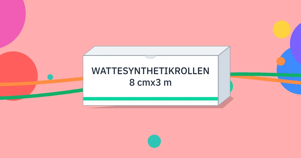 Symbolbild: Packung mit der Aufschrift WATTESYNTHETIKROLLEN 8 cmx3 m (PZN 05746187) – Verfügbarkeit und Bezug in Apotheken in Frankfurt am Main