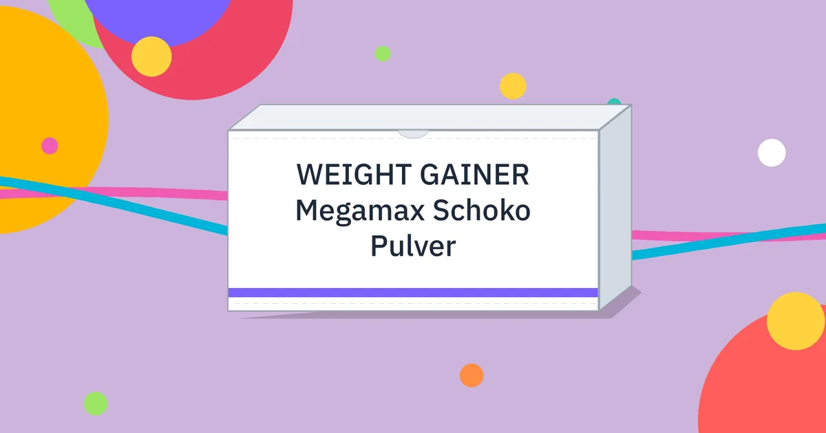 Symbolbild: Packung mit der Aufschrift WEIGHT GAINER Megamax Schoko Pulver (PZN 07345966) – Verfügbarkeit und Bezug in Apotheken in Frankfurt am Main