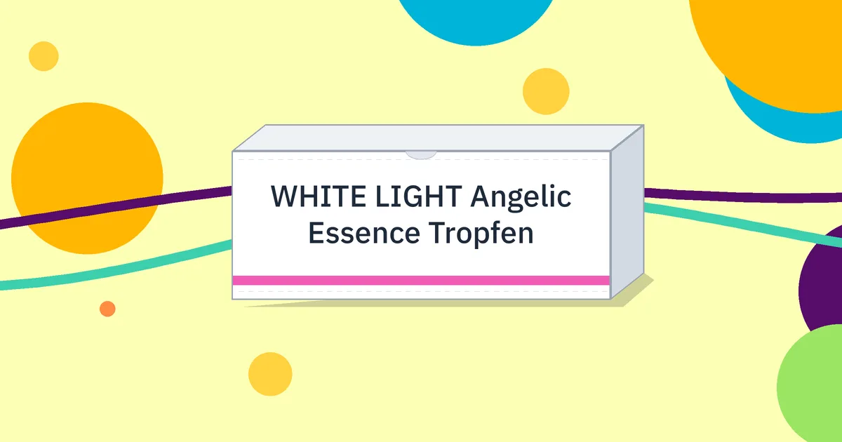 Symbolbild: Packung mit der Aufschrift WHITE LIGHT Angelic Essence Tropfen (PZN 18791953) – Verfügbarkeit und Bezug in Apotheken in Frankfurt am Main