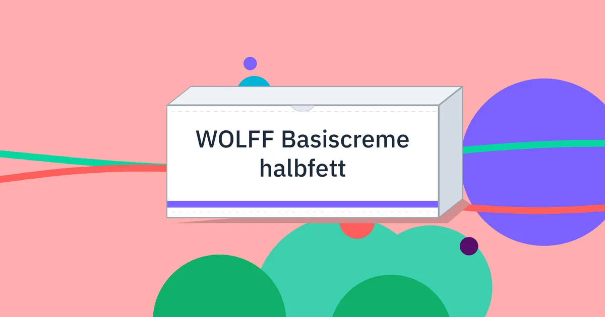 Symbolbild: Packung mit der Aufschrift WOLFF Basiscreme halbfett (PZN 09755792) – Verfügbarkeit und Bezug in Apotheken in Frankfurt am Main