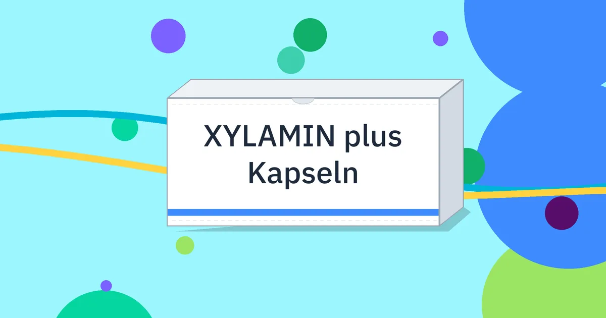 Symbolbild: Packung mit der Aufschrift XYLAMIN plus Kapseln (PZN 07125360) – Verfügbarkeit und Bezug in Apotheken in Frankfurt am Main