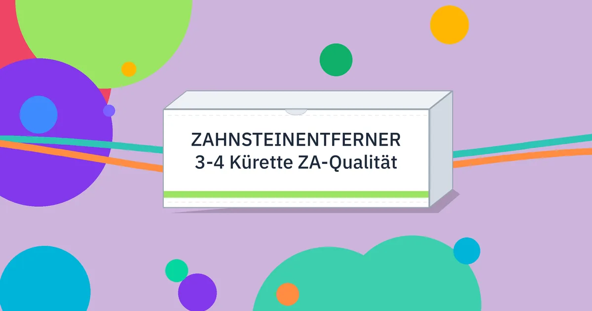 Symbolbild: Packung mit der Aufschrift ZAHNSTEINENTFERNER 3-4 Kürette ZA-Qualität (PZN 03150243) – Verfügbarkeit und Bezug in Apotheken in Frankfurt am Main