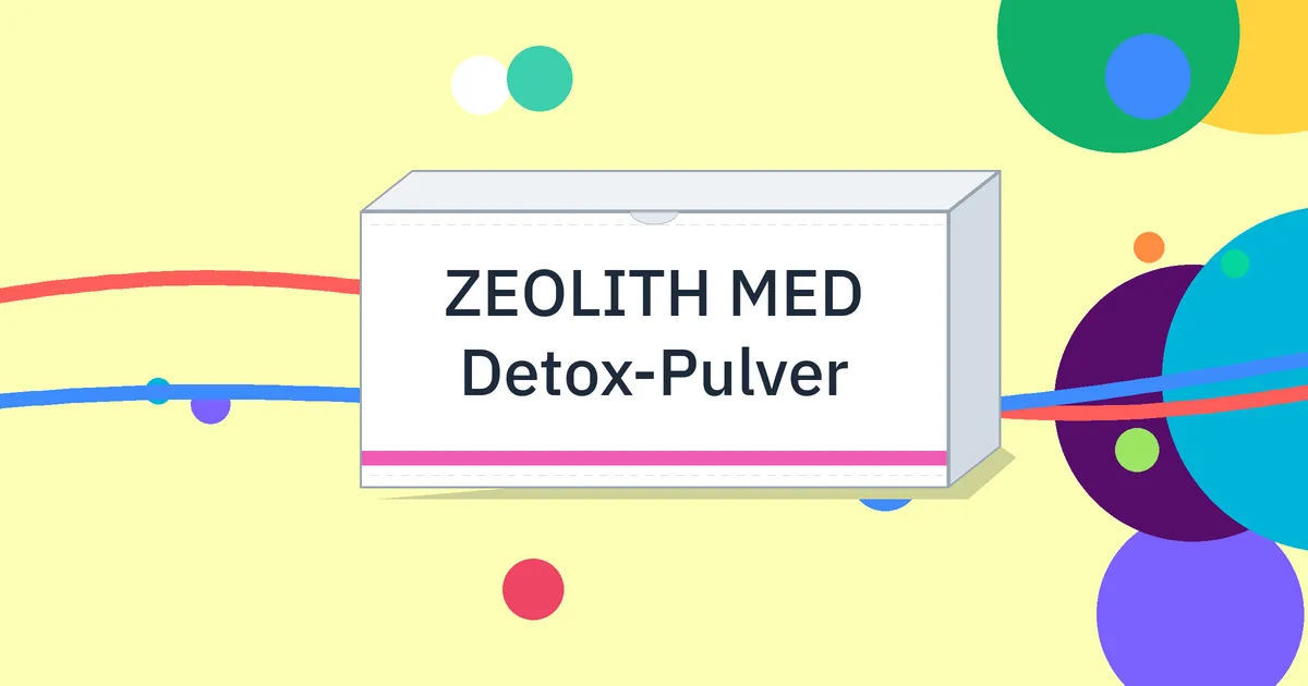 Symbolbild: Packung mit der Aufschrift ZEOLITH MED Detox-Pulver (PZN 19160947) – Verfügbarkeit und Bezug in Apotheken in Frankfurt am Main