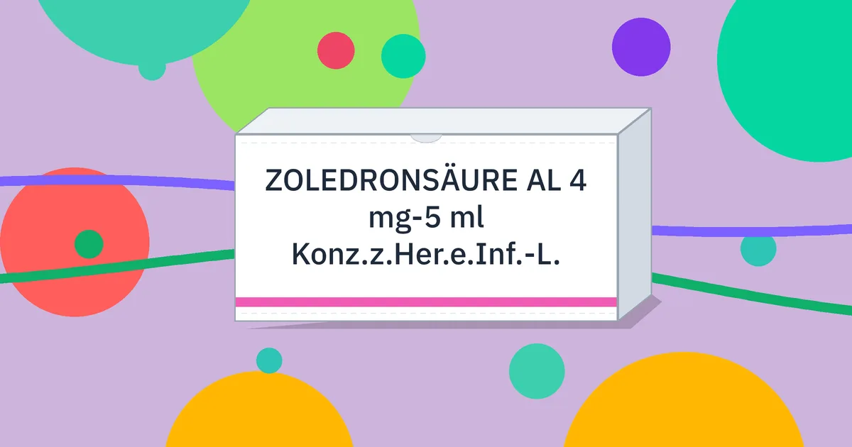 Symbolbild: Packung mit der Aufschrift ZOLEDRONSÄURE AL 4 mg-5 ml Konz.z.Her.e.Inf.-L. (PZN 01498108) – Verfügbarkeit und Bezug in Apotheken in Frankfurt am Main