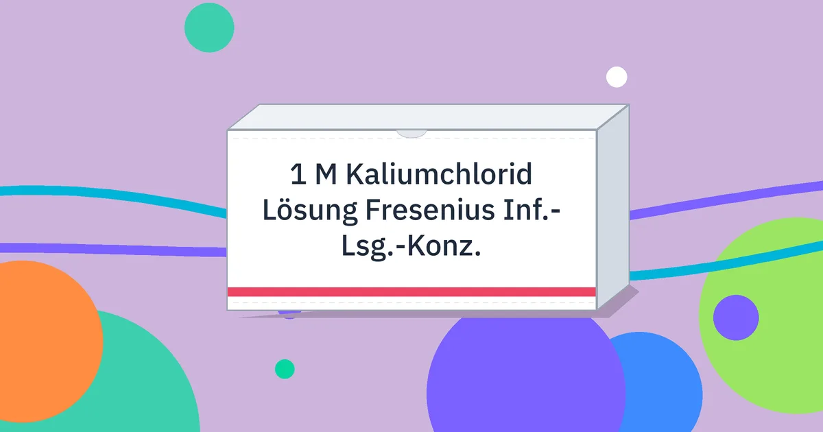 Symbolbild: Packung mit der Aufschrift 1 M Kaliumchlorid Lösung Fresenius Inf.-Lsg.-Konz. (PZN 03655670) – Verfügbarkeit und Bezug in Apotheken in Frankfurt am Main