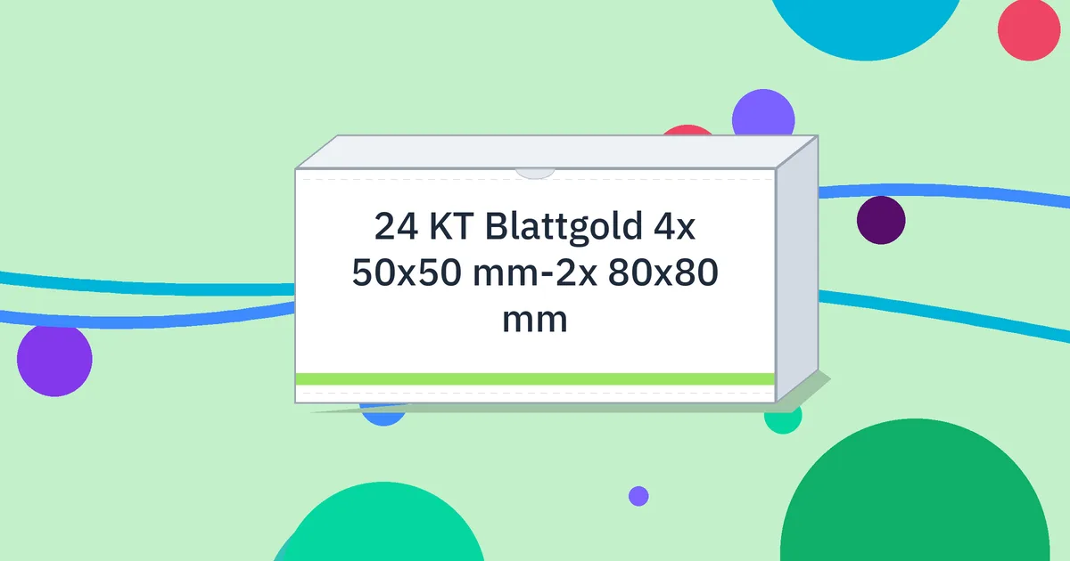 Symbolbild: Packung mit der Aufschrift 24 KT Blattgold 4x 50x50 mm-2x 80x80 mm (PZN 19343139) – Verfügbarkeit und Bezug in Apotheken in Frankfurt am Main