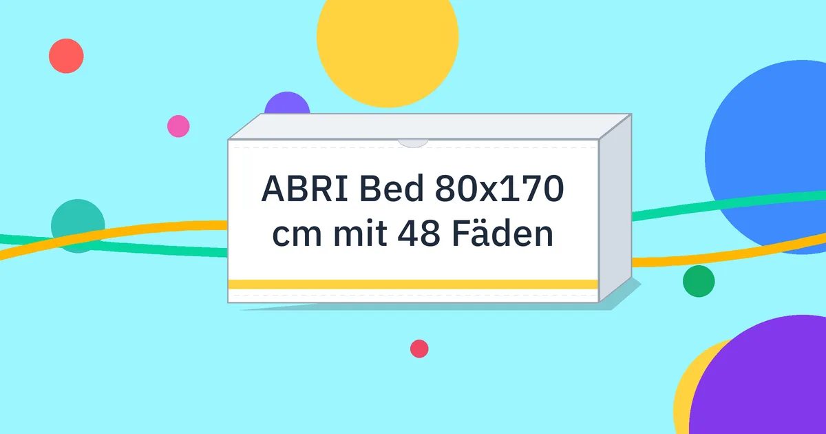 Symbolbild: Packung mit der Aufschrift ABRI Bed 80x170 cm mit 48 Fäden (PZN 09201958) – Verfügbarkeit und Bezug in Apotheken in Frankfurt am Main
