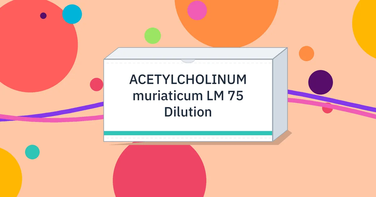 Symbolbild: Packung mit der Aufschrift ACETYLCHOLINUM muriaticum LM 75 Dilution (PZN 13266538) – Verfügbarkeit und Bezug in Apotheken in Frankfurt am Main