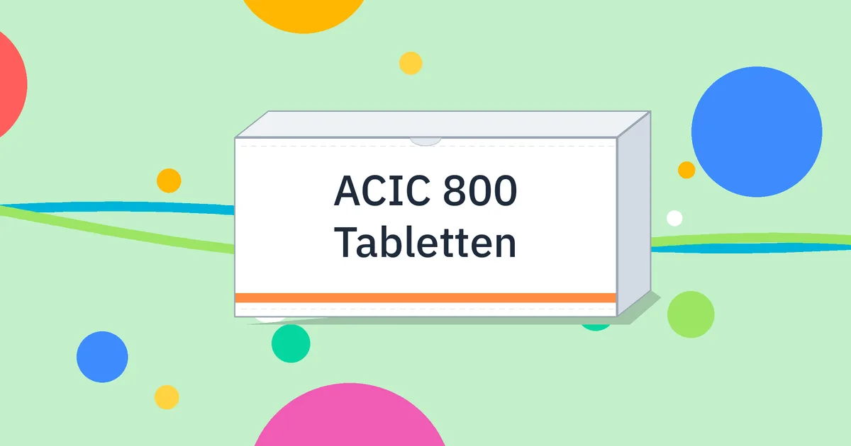 Symbolbild: Packung mit der Aufschrift ACIC 800 Tabletten (PZN 04887744) – Verfügbarkeit und Bezug in Apotheken in Frankfurt am Main