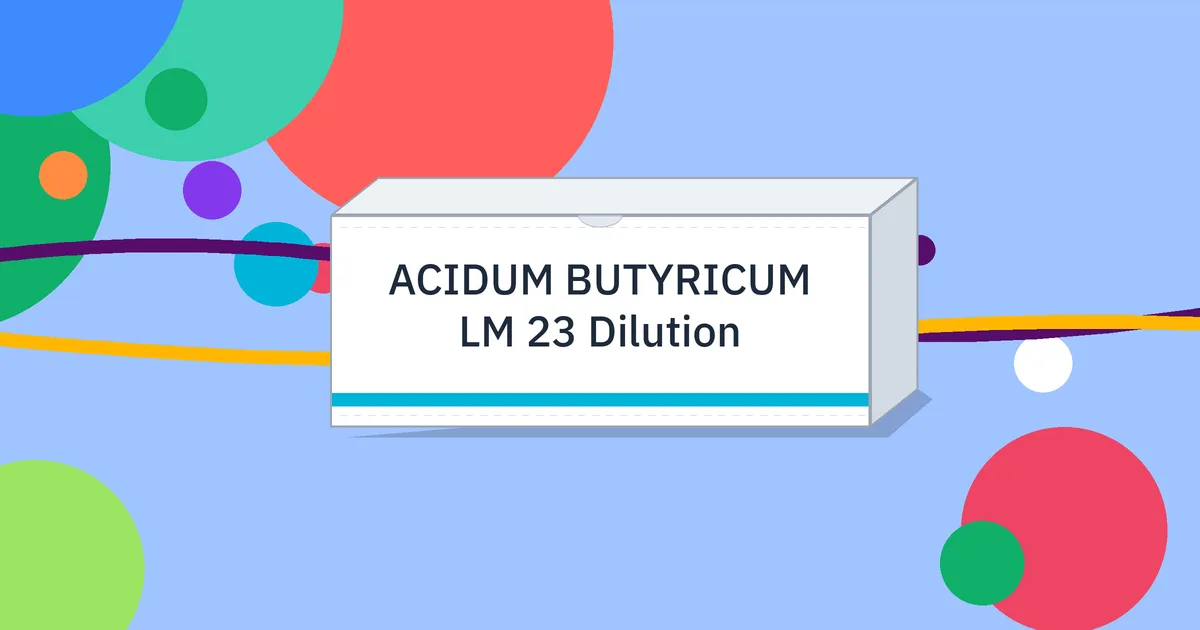 Symbolbild: Packung mit der Aufschrift ACIDUM BUTYRICUM LM 23 Dilution (PZN 13270913) – Verfügbarkeit und Bezug in Apotheken in Frankfurt am Main