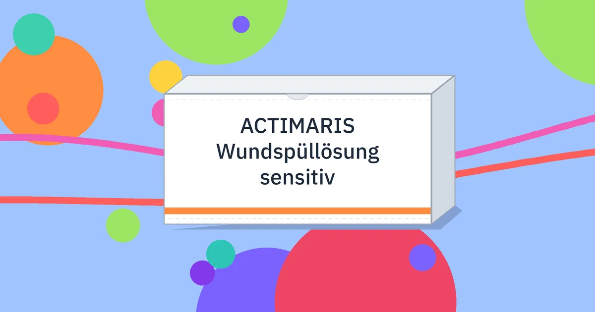 Symbolbild: Packung mit der Aufschrift ACTIMARIS Wundspüllösung sensitiv (PZN 13502849) – Verfügbarkeit und Bezug in Apotheken in Frankfurt am Main