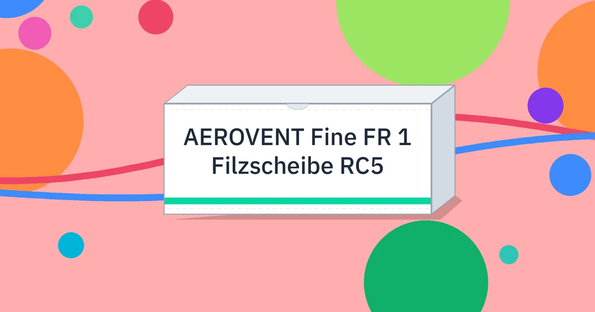 Symbolbild: Packung mit der Aufschrift AEROVENT Fine FR 1 Filzscheibe RC5 (PZN 01076324) – Verfügbarkeit und Bezug in Apotheken in Frankfurt am Main