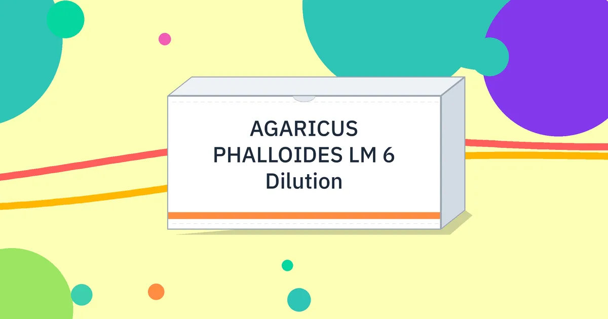 Symbolbild: Packung mit der Aufschrift AGARICUS PHALLOIDES LM 6 Dilution (PZN 13304411) – Verfügbarkeit und Bezug in Apotheken in Frankfurt am Main