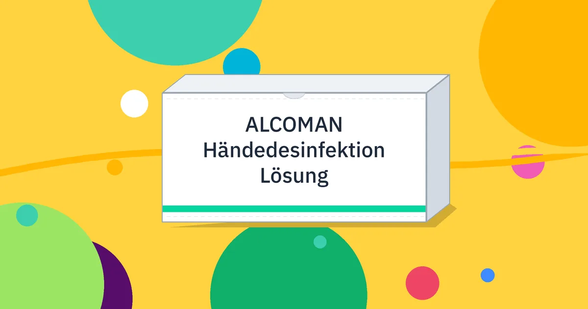 Symbolbild: Packung mit der Aufschrift ALCOMAN Händedesinfektion Lösung (PZN 00068742) – Verfügbarkeit und Bezug in Apotheken in Frankfurt am Main