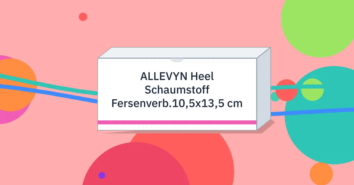 Symbolbild: Packung mit der Aufschrift ALLEVYN Heel Schaumstoff Fersenverb.10,5x13,5 cm (PZN 11137593) – Verfügbarkeit und Bezug in Apotheken in Frankfurt am Main