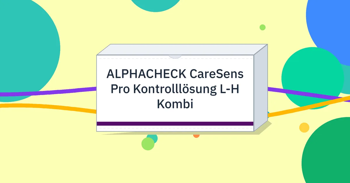 Symbolbild: Packung mit der Aufschrift ALPHACHECK CareSens Pro Kontrolllösung L-H Kombi (PZN 17306105) – Verfügbarkeit und Bezug in Apotheken in Frankfurt am Main