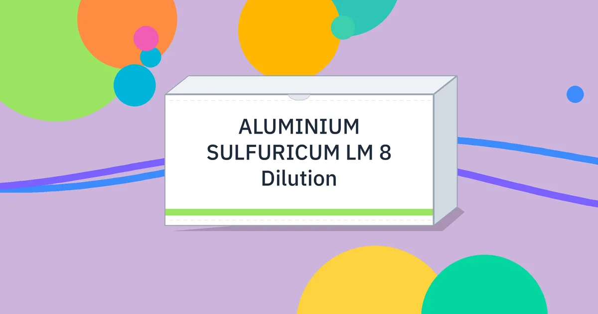 Symbolbild: Packung mit der Aufschrift ALUMINIUM SULFURICUM LM 8 Dilution (PZN 13317572) – Verfügbarkeit und Bezug in Apotheken in Frankfurt am Main