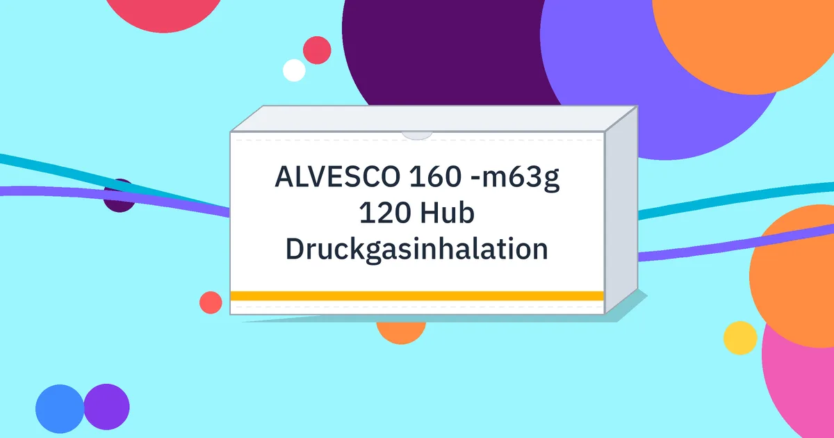 Symbolbild: Packung mit der Aufschrift ALVESCO 160 -m63g 120 Hub Druckgasinhalation (PZN 02484858) – Verfügbarkeit und Bezug in Apotheken in Frankfurt am Main