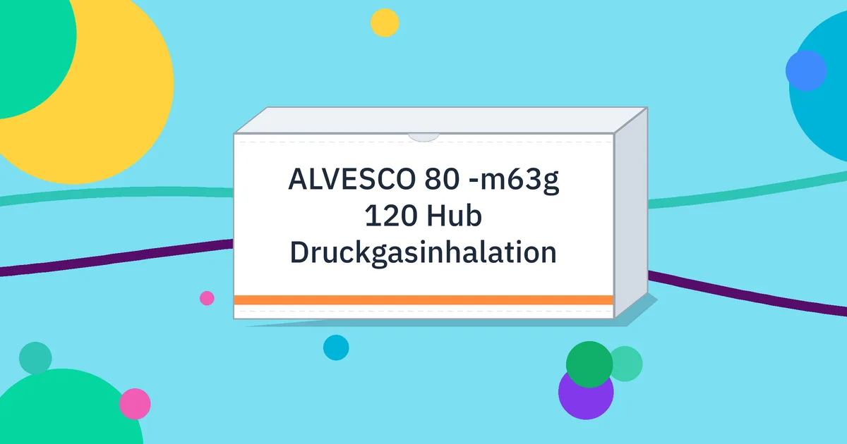 Symbolbild: Packung mit der Aufschrift ALVESCO 80 -m63g 120 Hub Druckgasinhalation (PZN 03418935) – Verfügbarkeit und Bezug in Apotheken in Frankfurt am Main