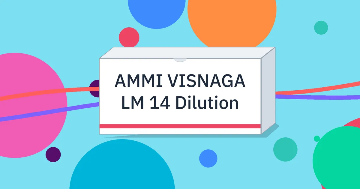 Symbolbild: Packung mit der Aufschrift AMMI VISNAGA LM 14 Dilution (PZN 12760242) – Verfügbarkeit und Bezug in Apotheken in Frankfurt am Main