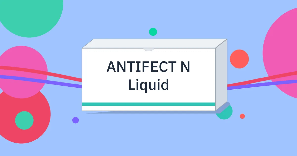 Symbolbild: Packung mit der Aufschrift ANTIFECT N Liquid (PZN 09709881) – Verfügbarkeit und Bezug in Apotheken in Frankfurt am Main