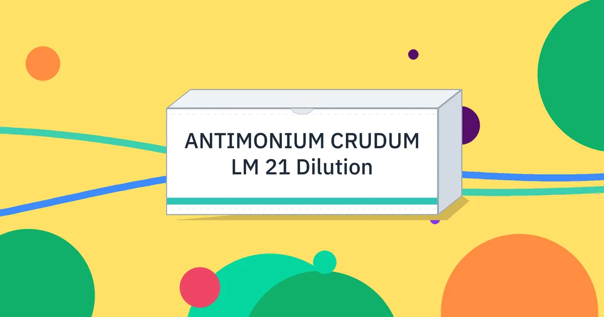 Symbolbild: Packung mit der Aufschrift ANTIMONIUM CRUDUM LM 21 Dilution (PZN 12763890) – Verfügbarkeit und Bezug in Apotheken in Frankfurt am Main