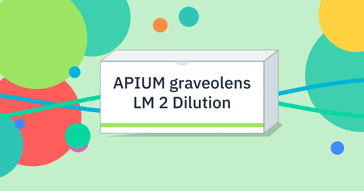Symbolbild: Packung mit der Aufschrift APIUM graveolens LM 2 Dilution (PZN 13377976) – Verfügbarkeit und Bezug in Apotheken in Frankfurt am Main