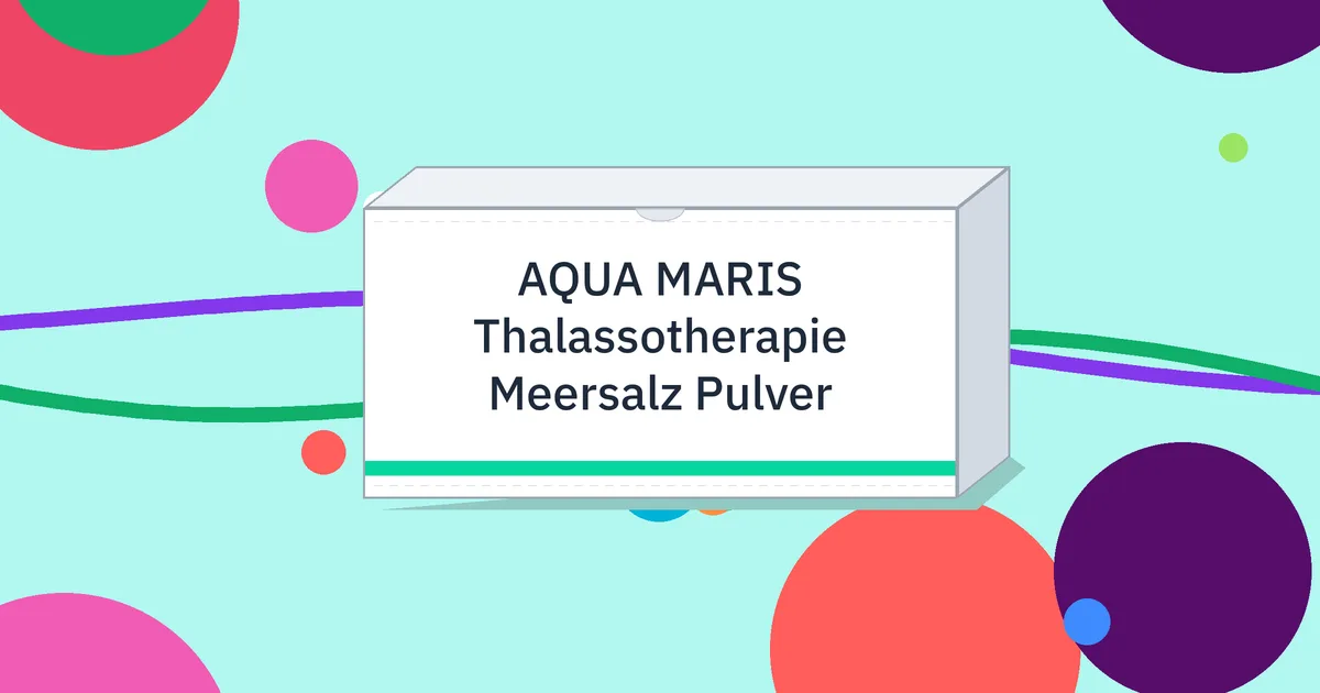 Symbolbild: Packung mit der Aufschrift AQUA MARIS Thalassotherapie Meersalz Pulver (PZN 18836319) – Verfügbarkeit und Bezug in Apotheken in Frankfurt am Main