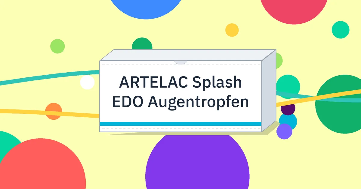 Symbolbild: Packung mit der Aufschrift ARTELAC Splash EDO Augentropfen (PZN 19904388) – Verfügbarkeit und Bezug in Apotheken in Frankfurt am Main
