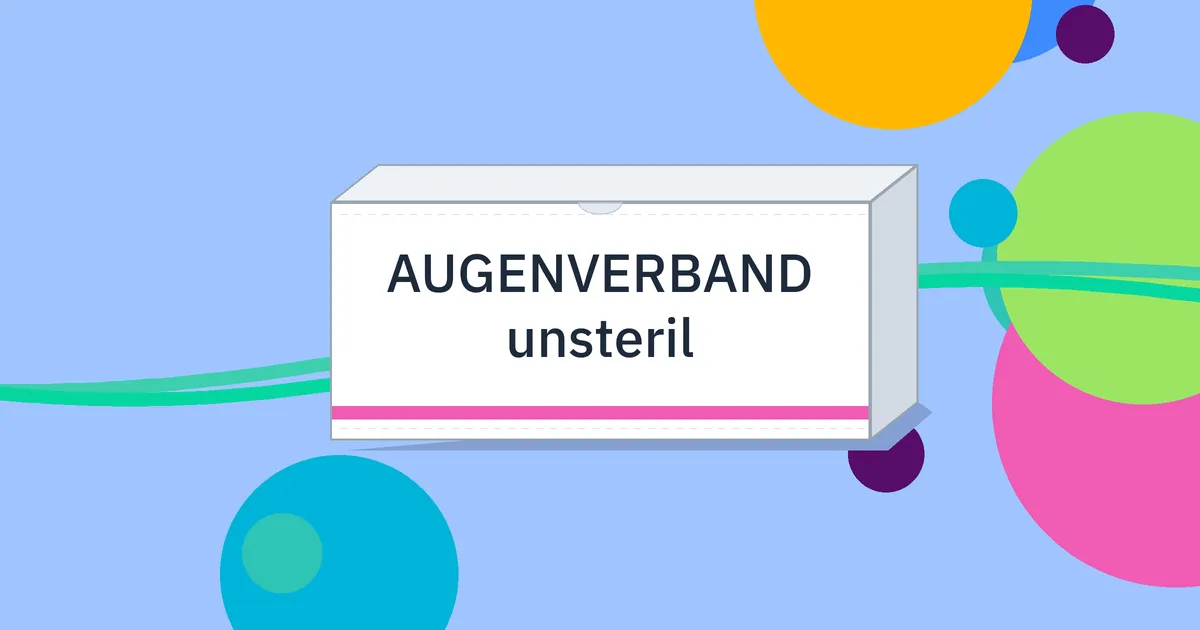 Symbolbild: Packung mit der Aufschrift AUGENVERBAND unsteril (PZN 13744363) – Verfügbarkeit und Bezug in Apotheken in Frankfurt am Main