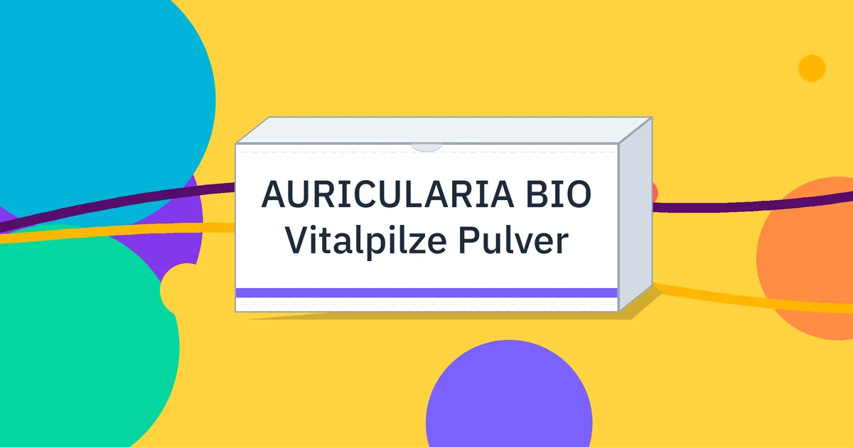 Symbolbild: Packung mit der Aufschrift AURICULARIA BIO Vitalpilze Pulver (PZN 09460329) – Verfügbarkeit und Bezug in Apotheken in Frankfurt am Main