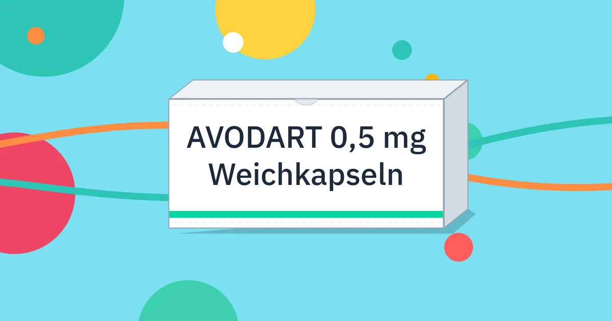 Symbolbild: Packung mit der Aufschrift AVODART 0,5 mg Weichkapseln (PZN 16134122) – Verfügbarkeit und Bezug in Apotheken in Frankfurt am Main