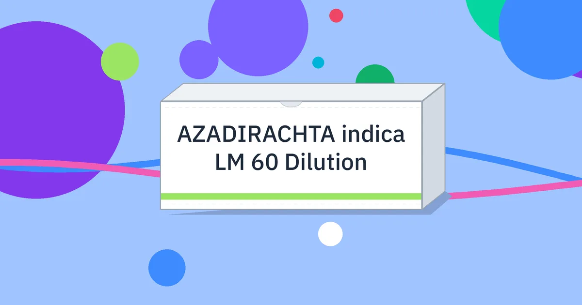 Symbolbild: Packung mit der Aufschrift AZADIRACHTA indica LM 60 Dilution (PZN 13375316) – Verfügbarkeit und Bezug in Apotheken in Frankfurt am Main