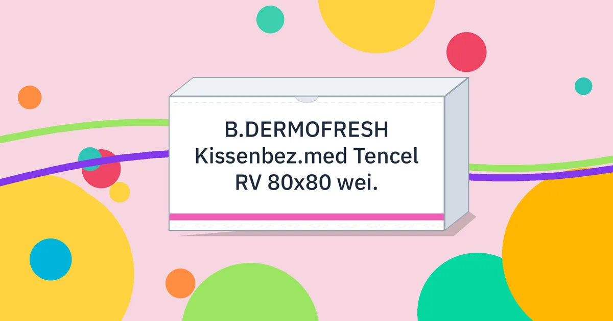 Symbolbild: Packung mit der Aufschrift B.DERMOFRESH Kissenbez.med Tencel RV 80x80 wei. (PZN 09244761) – Verfügbarkeit und Bezug in Apotheken in Frankfurt am Main