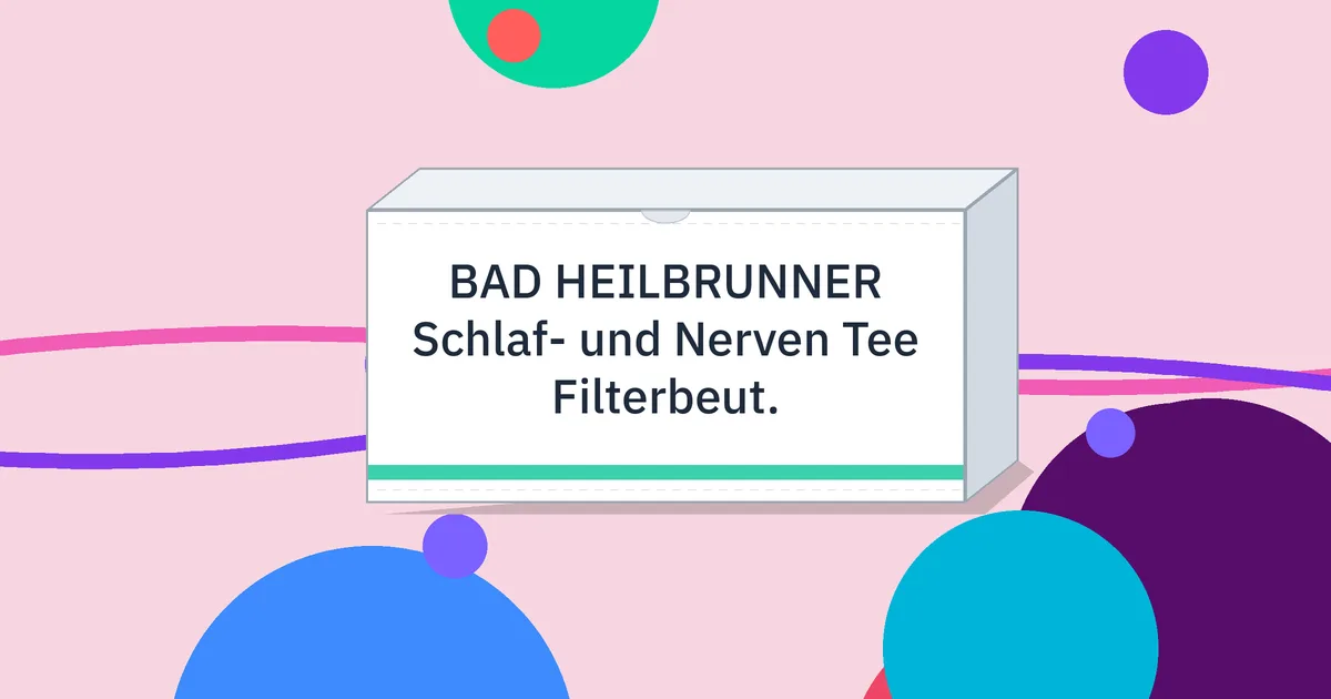 Symbolbild: Packung mit der Aufschrift BAD HEILBRUNNER Schlaf- und Nerven Tee Filterbeut. (PZN 10974795) – Verfügbarkeit und Bezug in Apotheken in Frankfurt am Main
