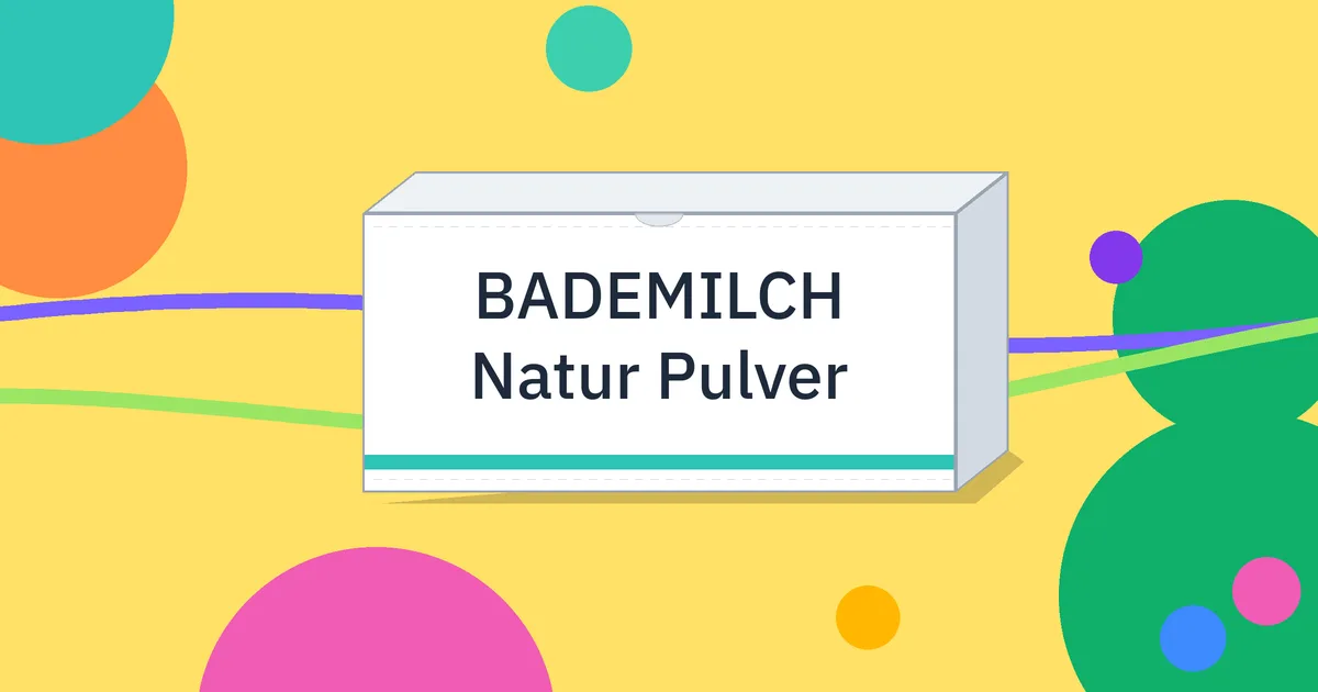 Symbolbild: Packung mit der Aufschrift BADEMILCH Natur Pulver (PZN 09253783) – Verfügbarkeit und Bezug in Apotheken in Frankfurt am Main